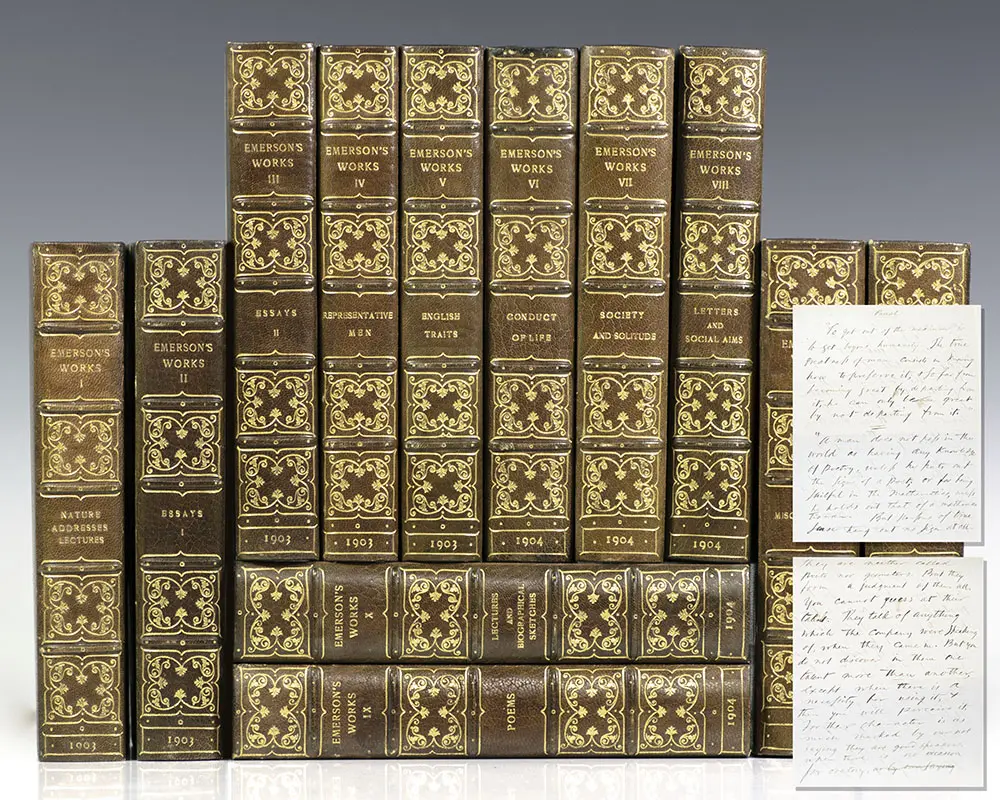 Representative Men: Seven Lectures Emerson First Edition Signed
