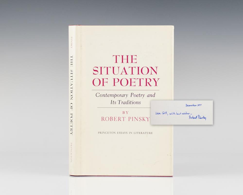 The Situation of Poetry Robert Pinsky First Edition Signed