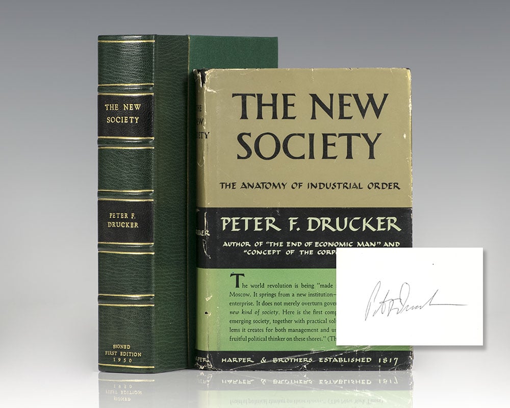 The New Society Peter Drucker First Edition Signed