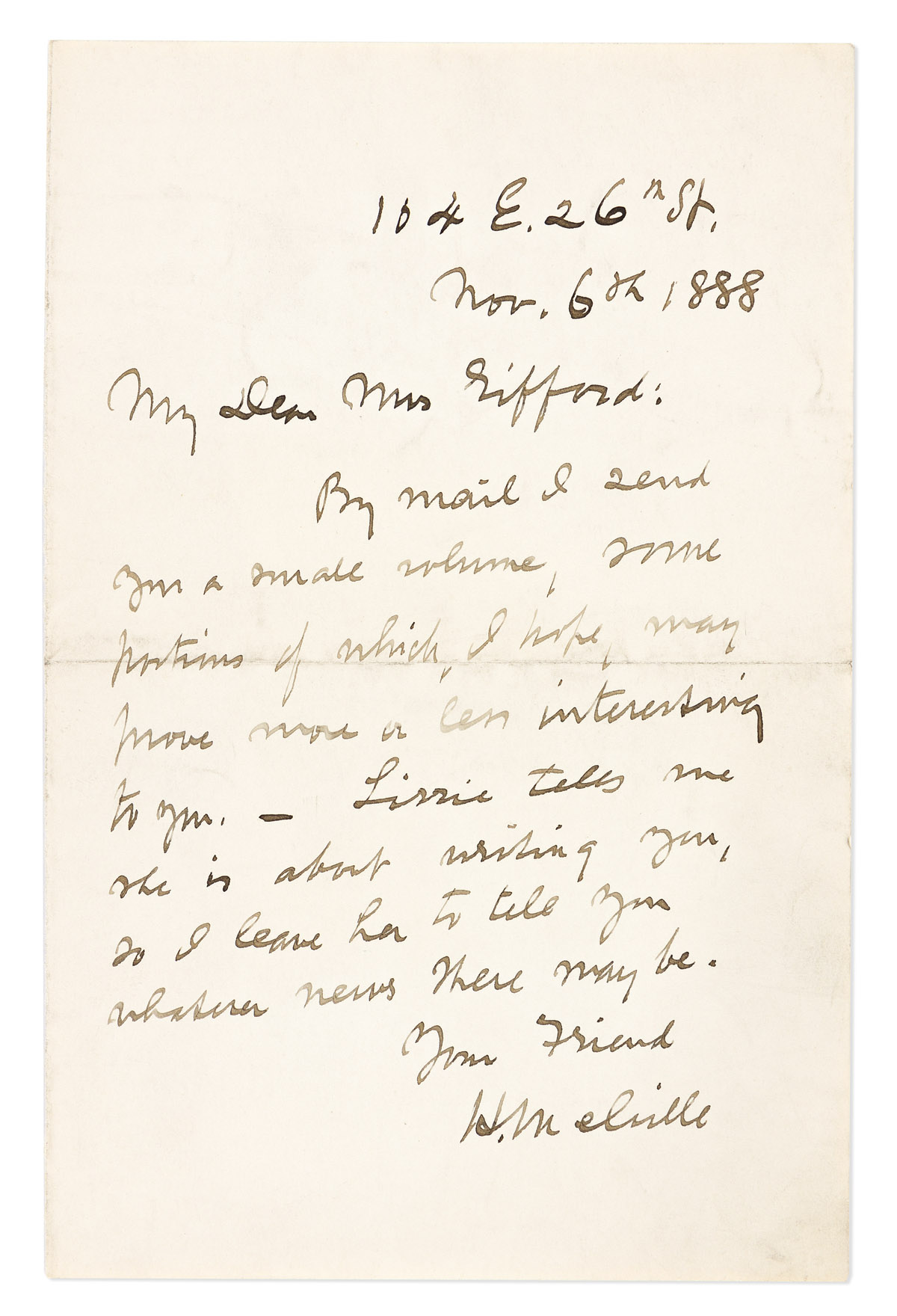 Herman Melville Autograph Letter Signed. - Raptis Rare Books | Fine ...