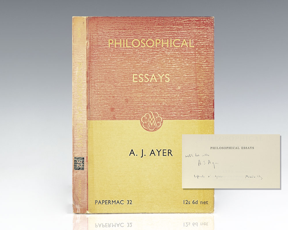 Philosophical Essays. - Raptis Rare Books | Fine Rare and Antiquarian ...