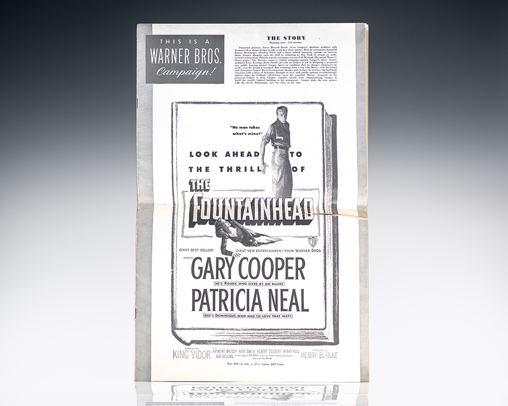 The Fountainhead Warner Brothers Pictures Original 1949 Promotional ...