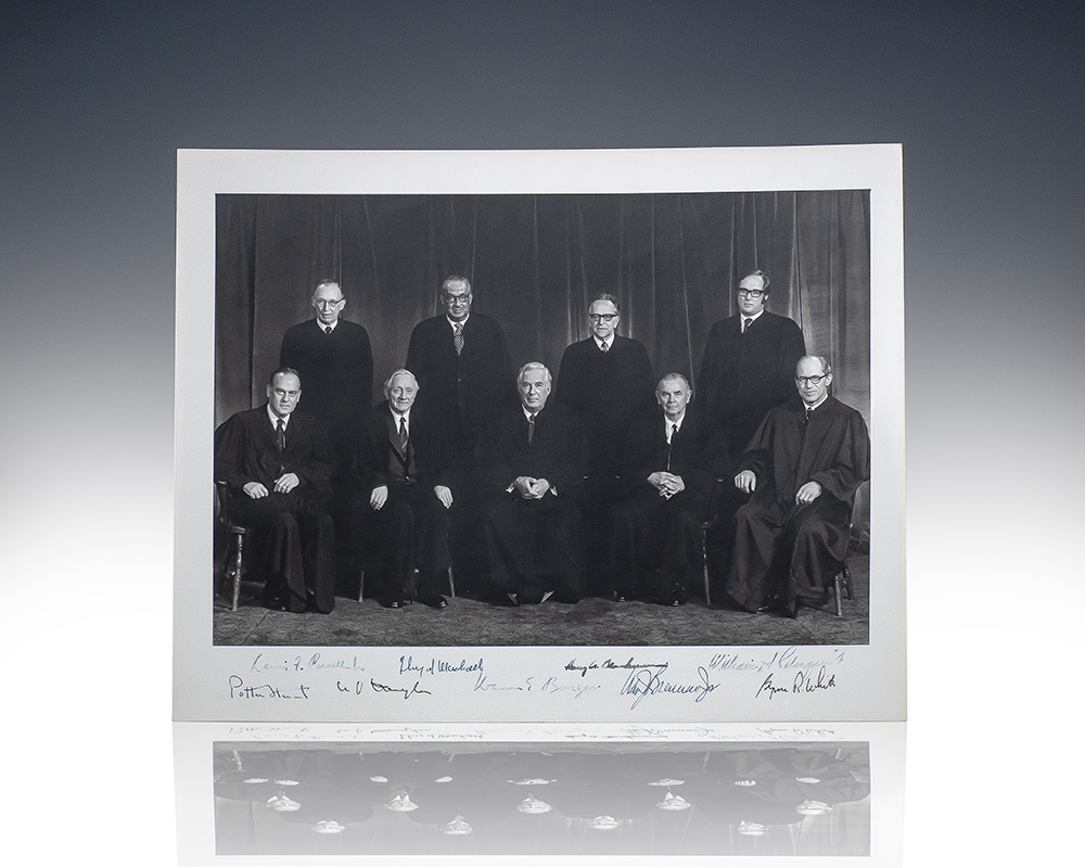 Warren Burger Signed Supreme Court Photograph Thurgood Marshall