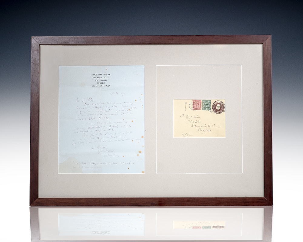 Virginia Woolf Autograph Letter Signed to Paul Colin. - Raptis Rare ...