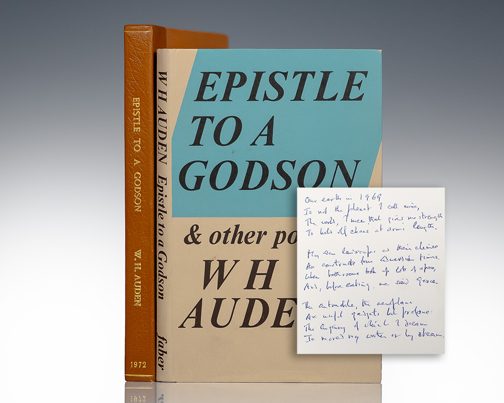 Epistle To A Godson & Other Poems. - Raptis Rare Books | Fine Rare and ...