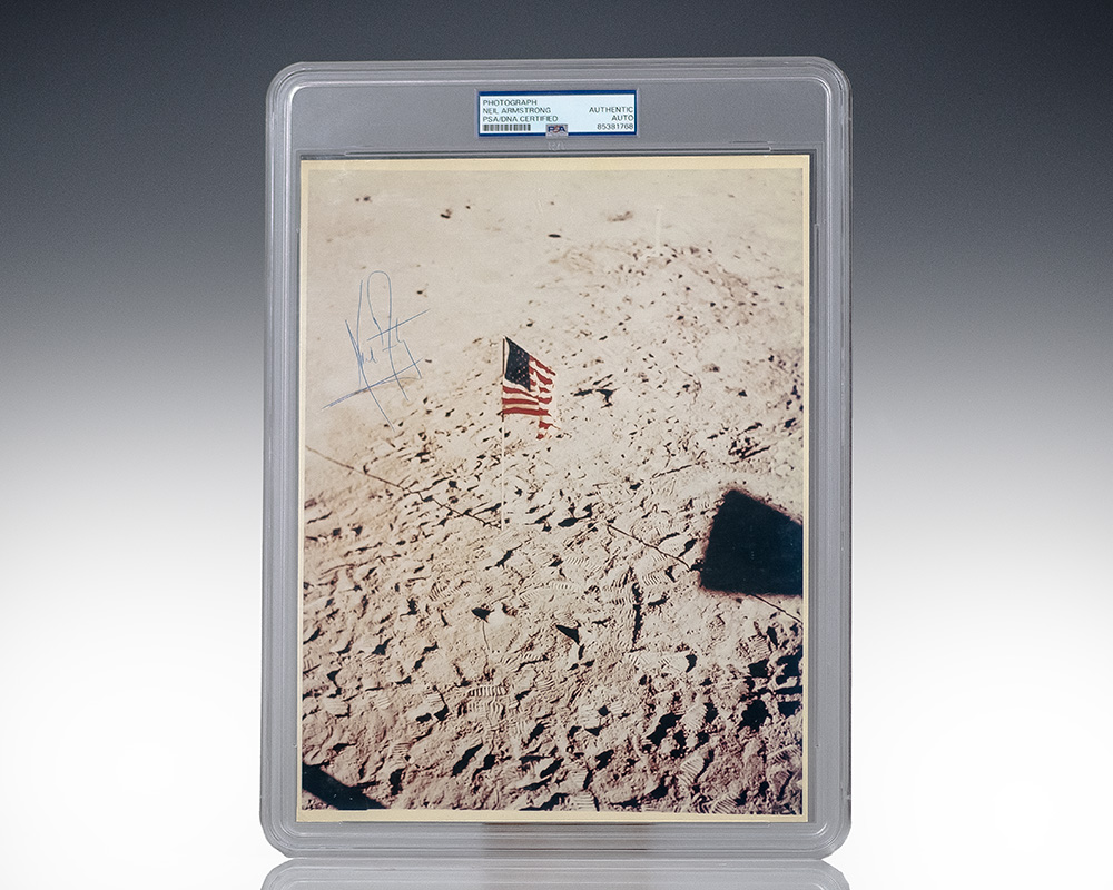 Neil Armstrong Apollo 11 Signed Footprint Photograph. - Raptis Rare ...