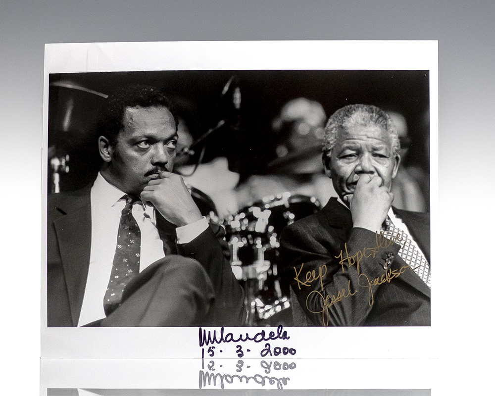 Nelson Mandela and Jesse Jackson Signed Photograph. - Raptis Rare Books ...