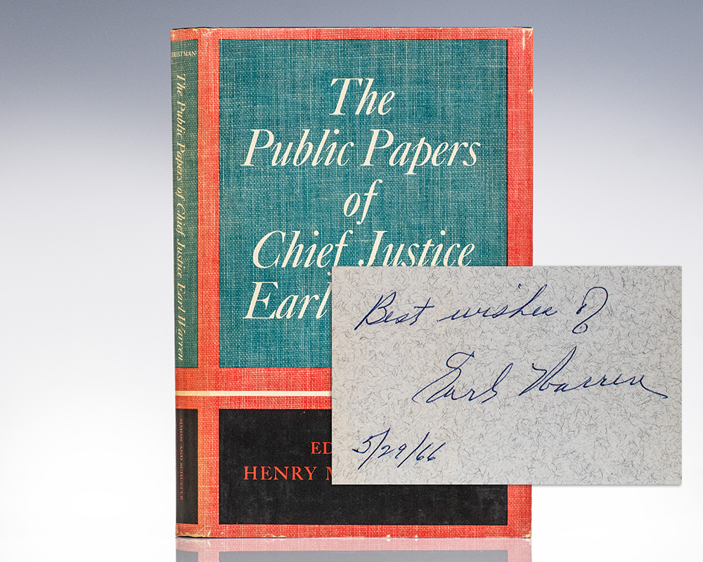 The Public Papers of Chief Justice Earl Warren First Edition Earl ...