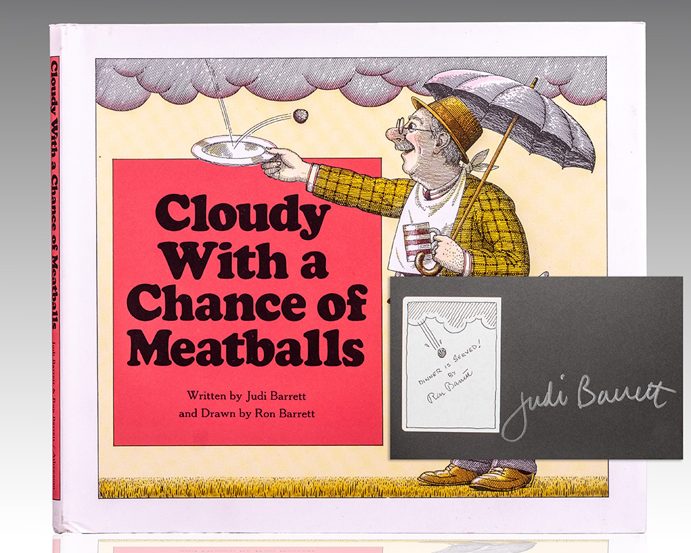 Cloudy With a Chance Of Meatballs Judi Barrett First Edition Signed